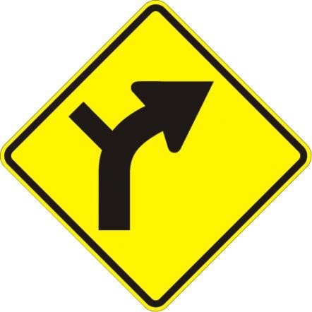 Horizontal Alignment Sign - W1-10R — Infrastructure Signs