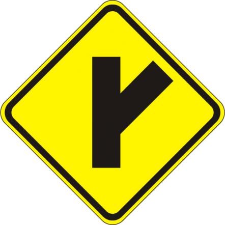 Side Road (Diagonal) Right Sign- W2-3R — Infrastructure Signs