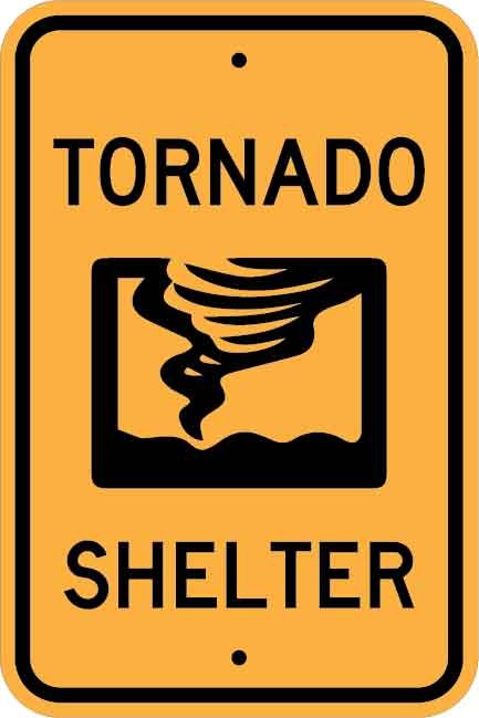 Tornado Shelter Sign- AR-733 — Infrastructure Signs